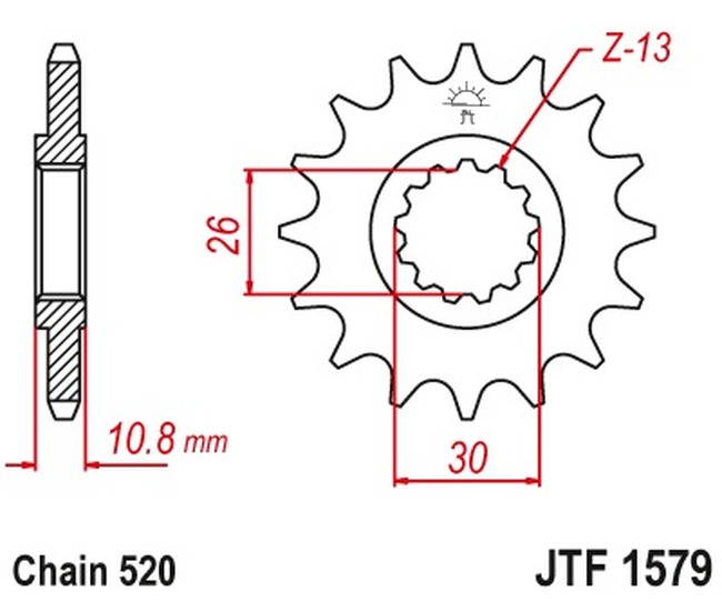 Front Steel Countershaft Sprocket – 15 Tooth 520 Chain Conversion – Pipe City